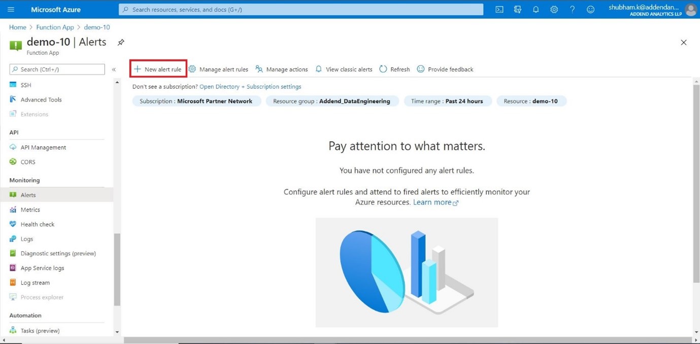 How To Add Alerts In Azure Function Apps | Addend Analytics