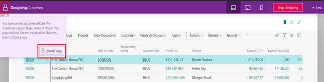 How to do Designing in Business Central? Show any message or blank ...