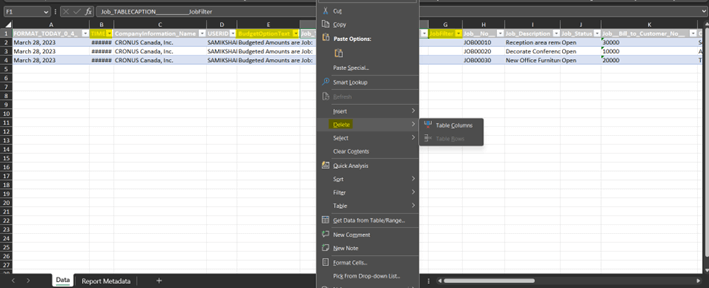 How End Users Can Create Excel Layouts Using An Existing Report Show Any Message Or Blank Card